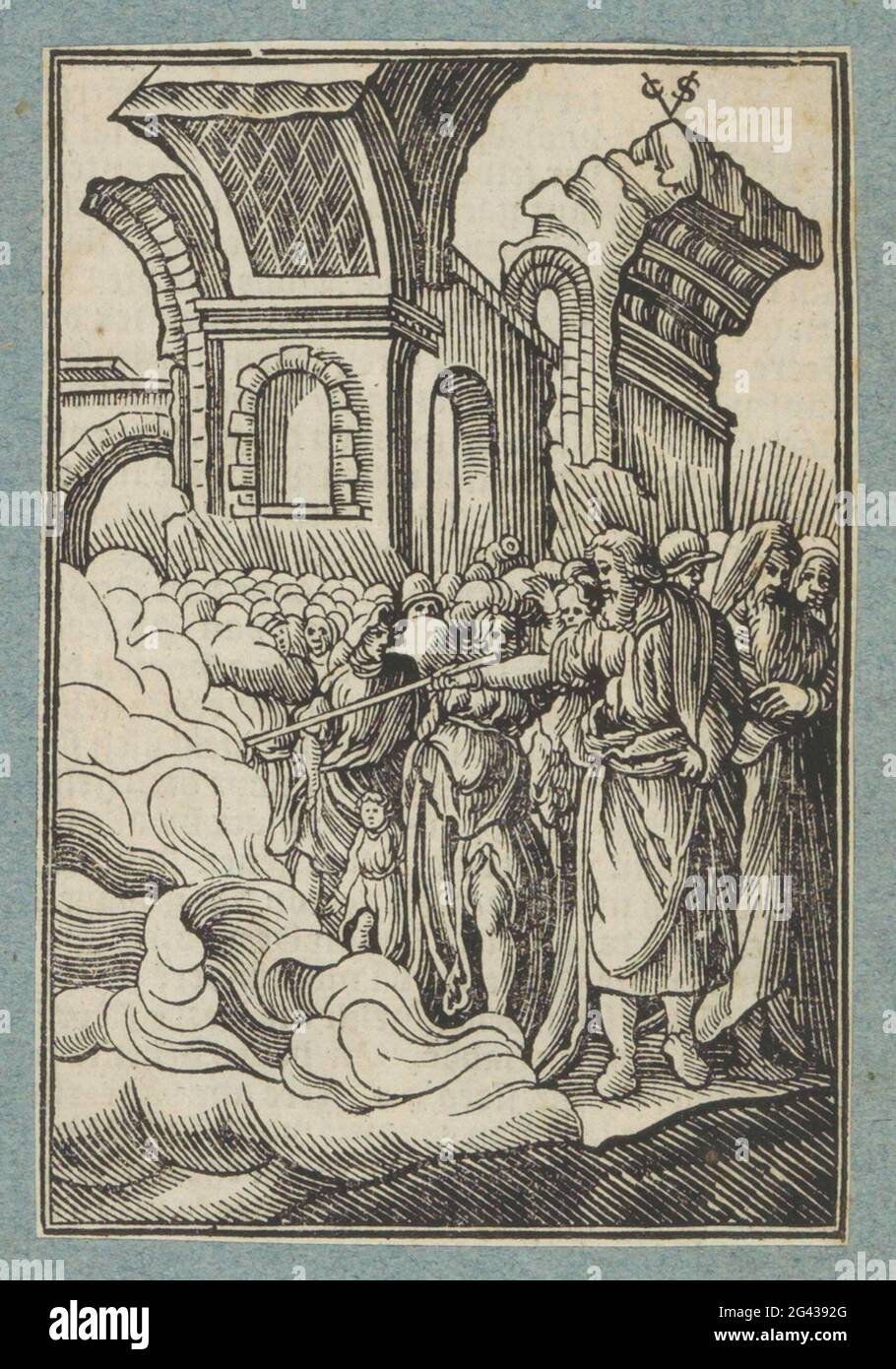 Moses split the water with its staff. Moses split the water from the ...