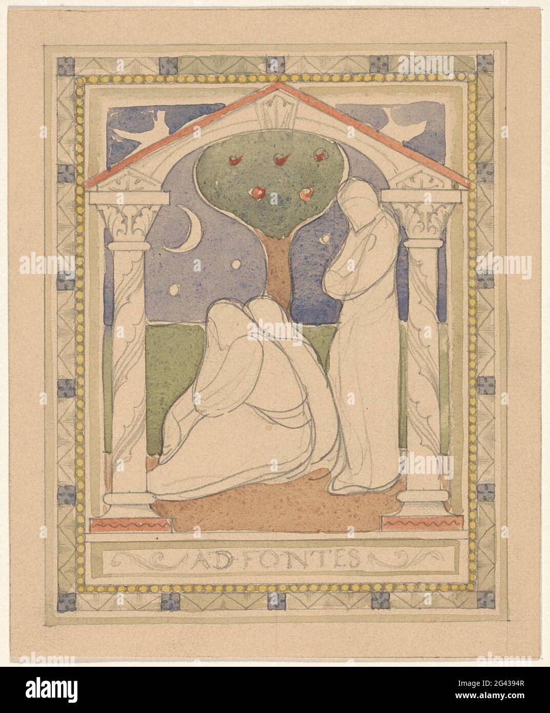 Ad fontes. Design for glass painting in the house of S. de Swart and em ...