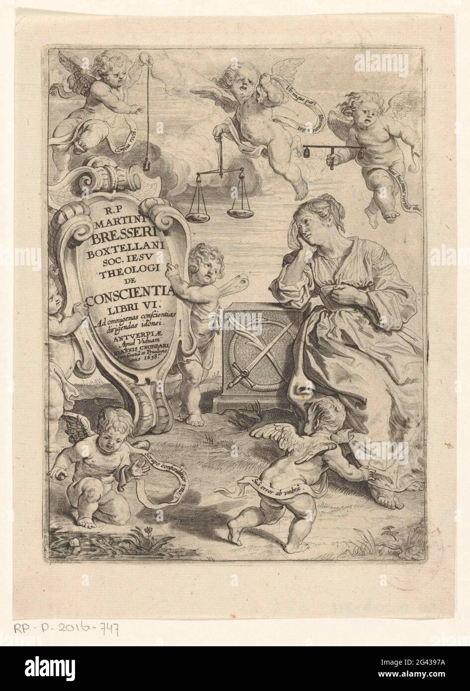 Woman and putti with measuring instruments; Title page for: Martin ...