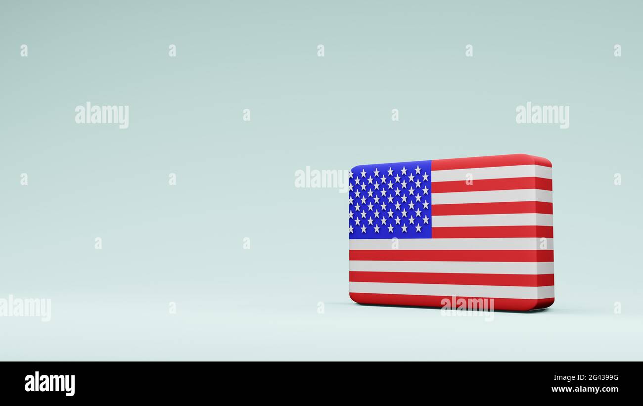 United States of America square flag 3d rendering Stock Photo - Alamy