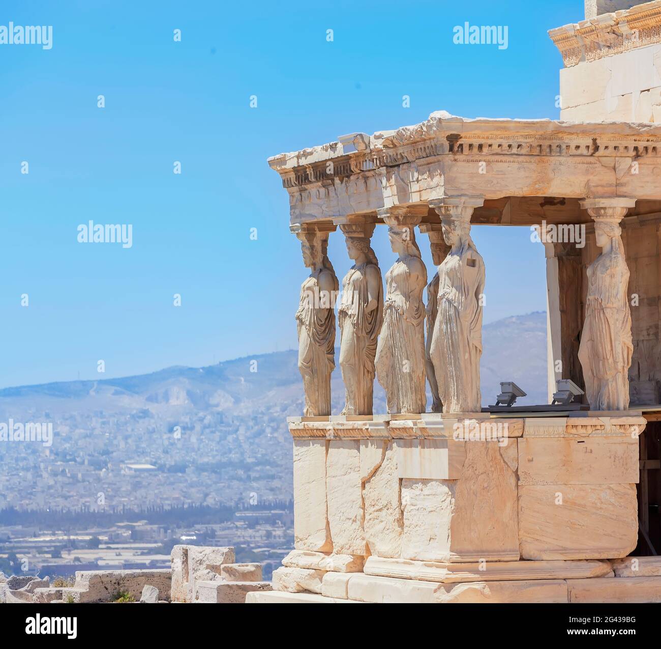 Porch of Caryatids, Erechtheion Temple, Acropolis, Athens, Greece Stock ...