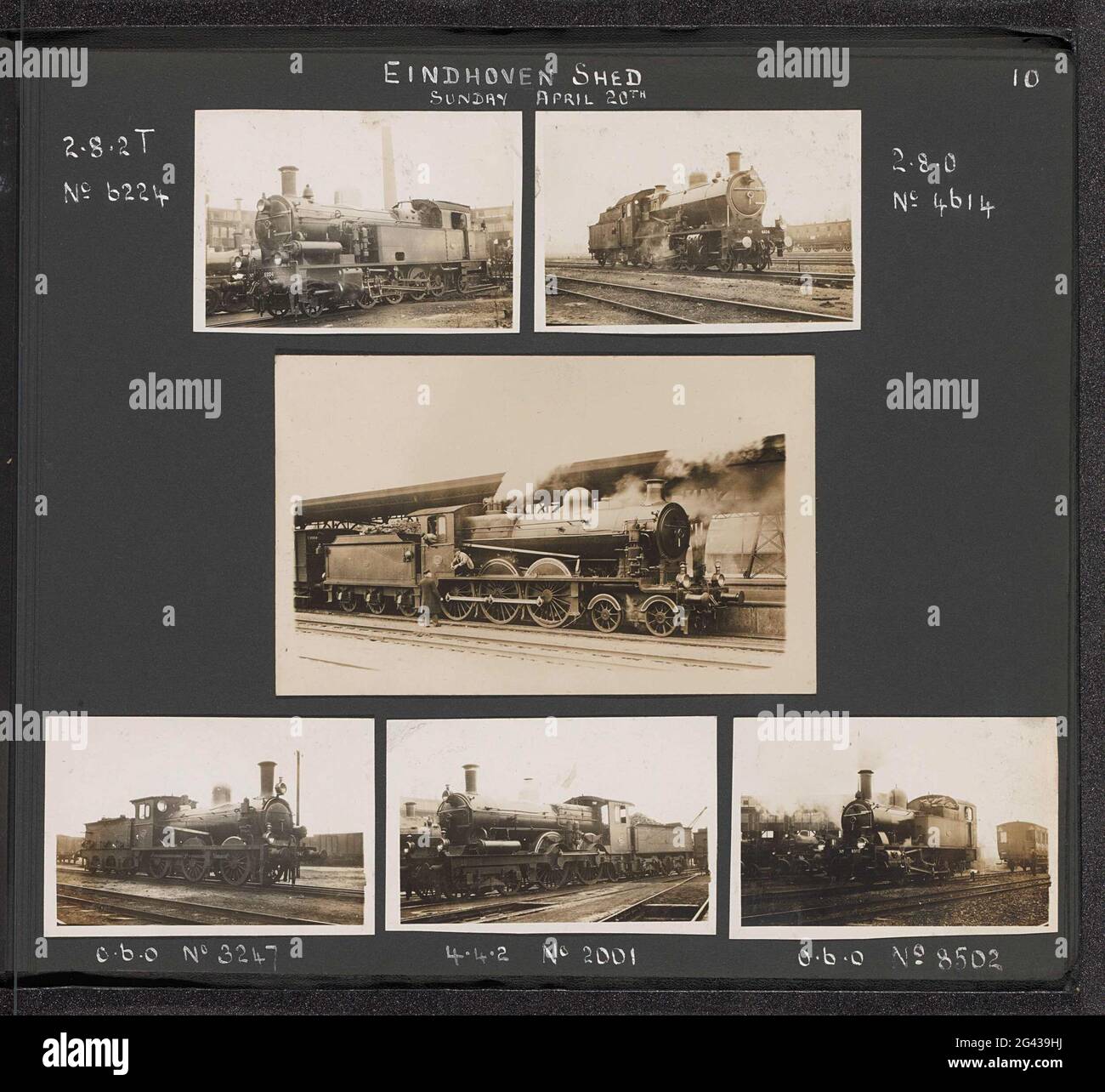 Locomotives at Railway Placement of Eindhoven (2). Album leaf with six ...