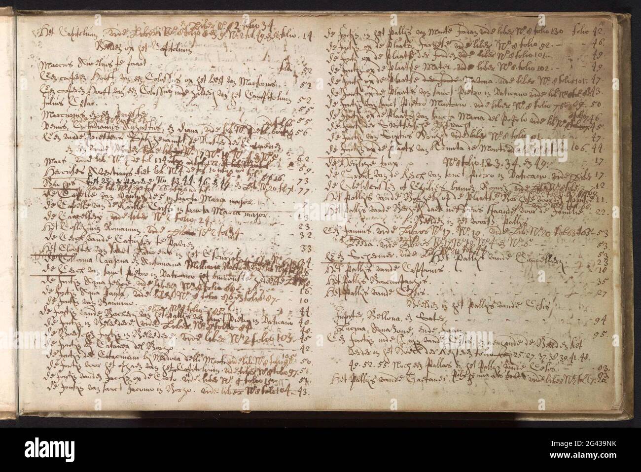 Handwritten inventory. Inventory is part of an album Stock Photo - Alamy