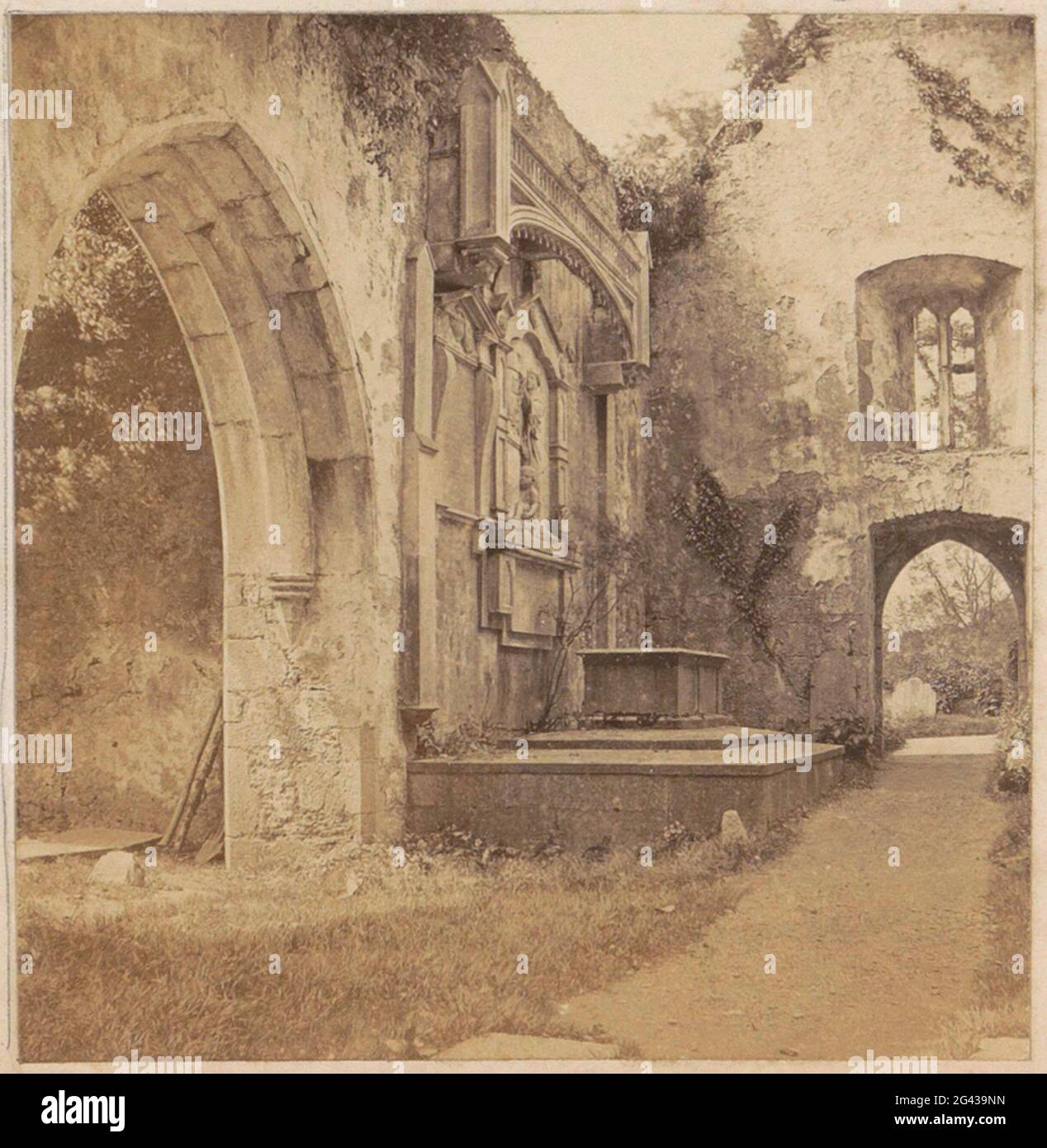 Church ruin with a tomb in England. Part of album with pictures of ...