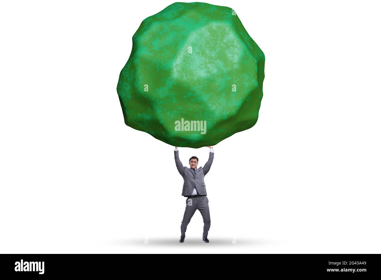 Businessman lifting rock hi-res stock photography and images - Alamy