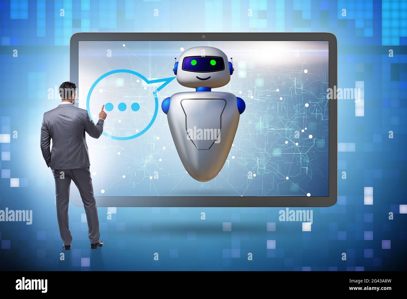 Concept of chat bot in modern business communication Stock Photo - Alamy