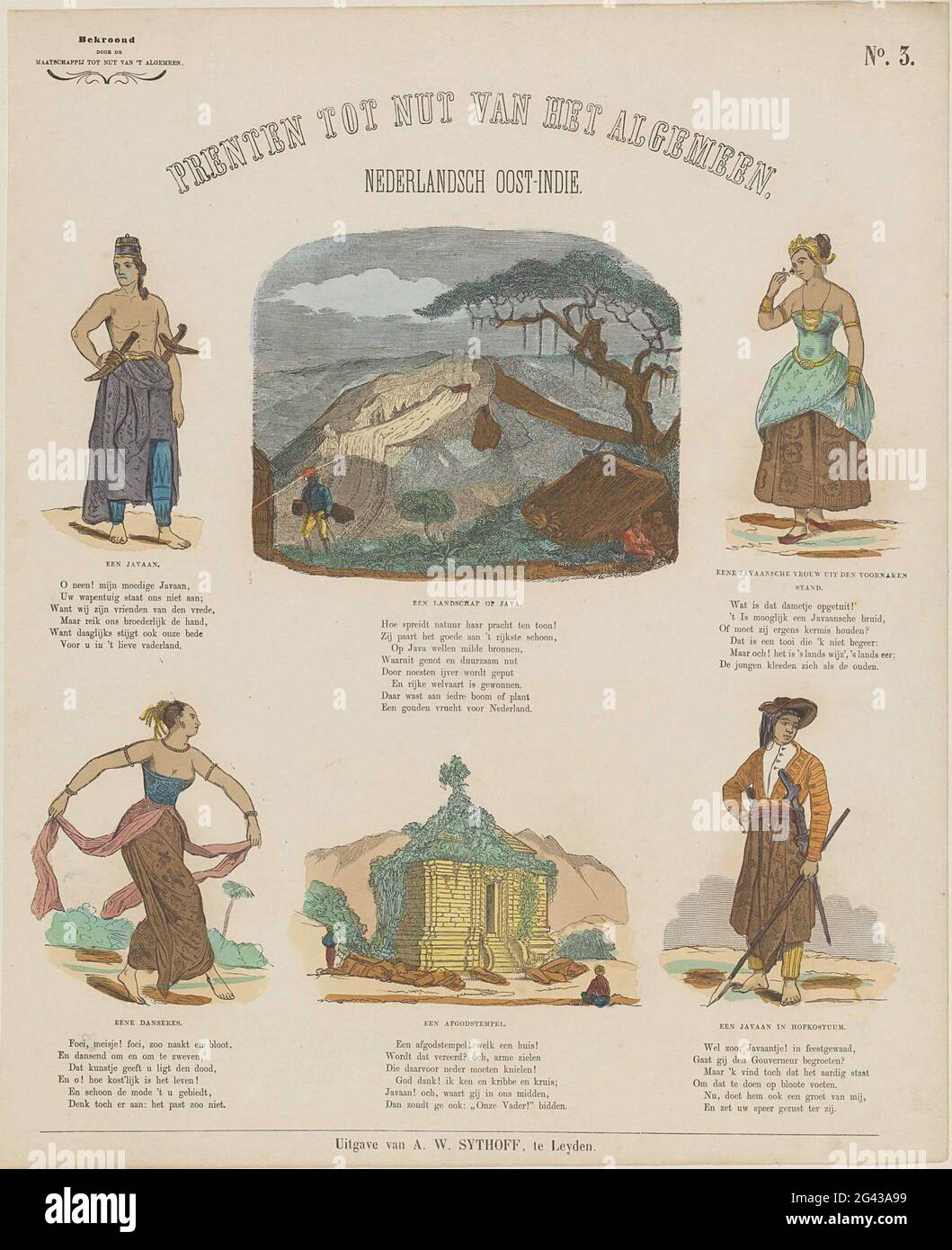 Dutch East Indies; Prints to useful. Sheet with 6 performances of ...