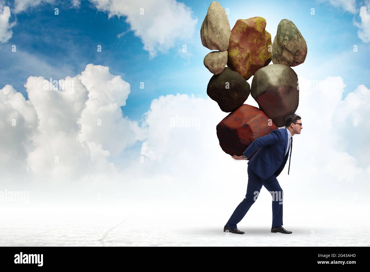 Businessman lifting rock hi-res stock photography and images - Alamy