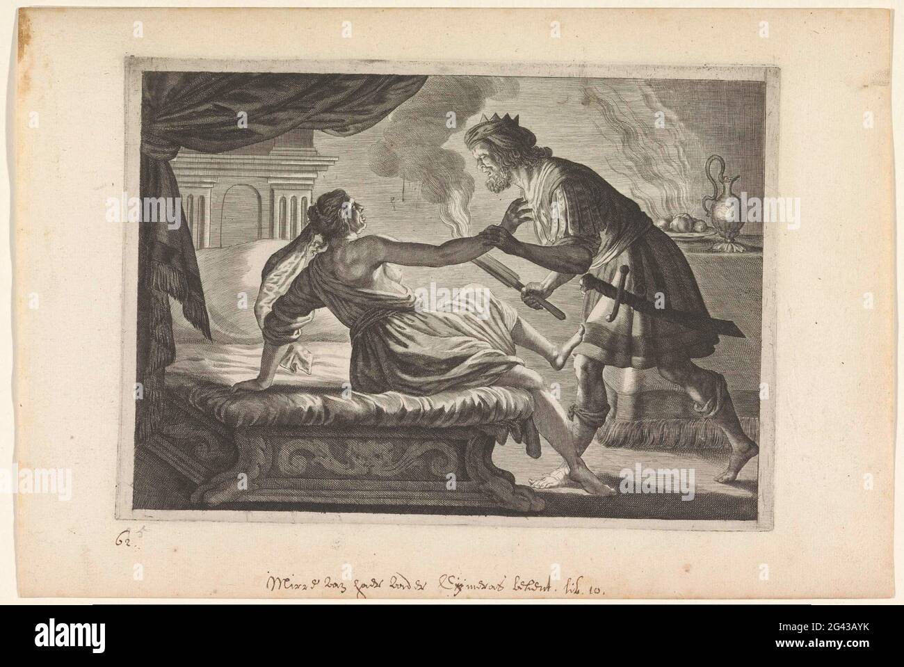 Cinyras attacks his daughter Myrrha; Metamorphoses from Ovid. Cinyras ...