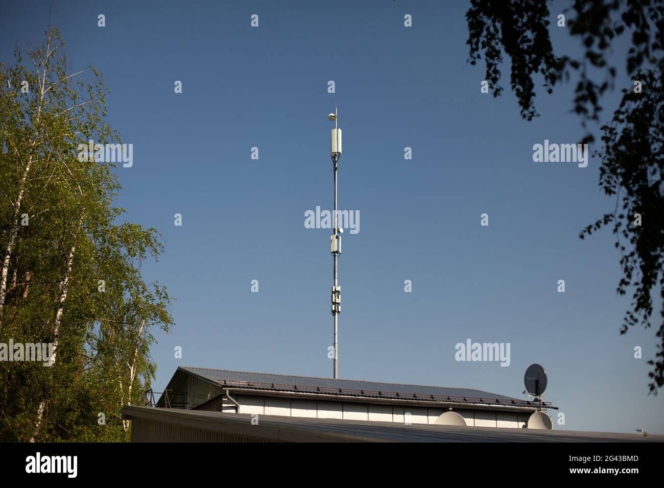 Roof with antenna for signal transmission. An antenna for broadcasting ...