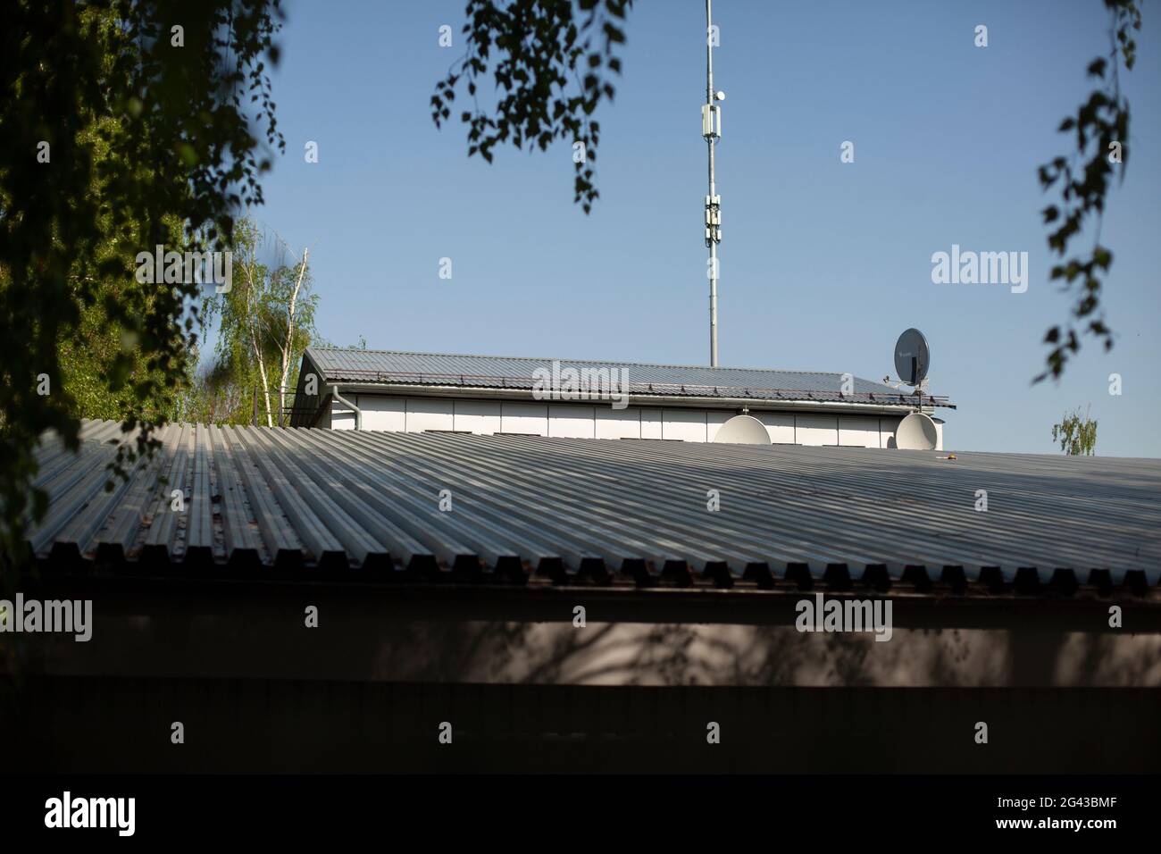 Roof with antenna for signal transmission. An antenna for broadcasting ...