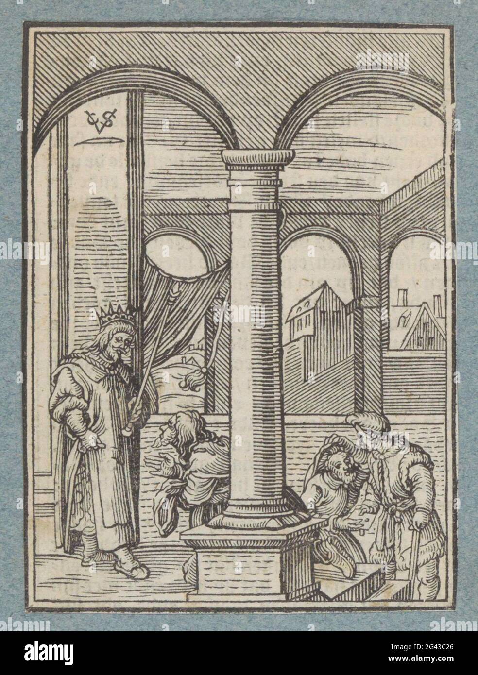 Natan points David on his sins. The prophet Natan kneels for David and ...