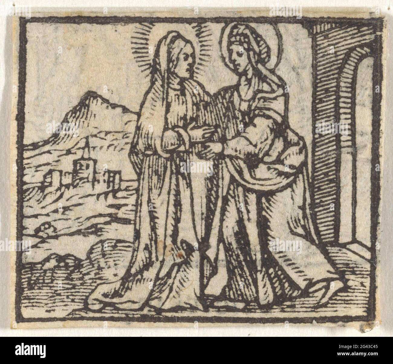 Visitation. Maria and Elisabet greet each other Stock Photo - Alamy