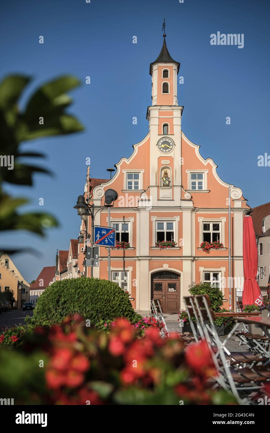 Town hall in Rain am Lech, Donau-Ries district, Bavaria, Danube ...