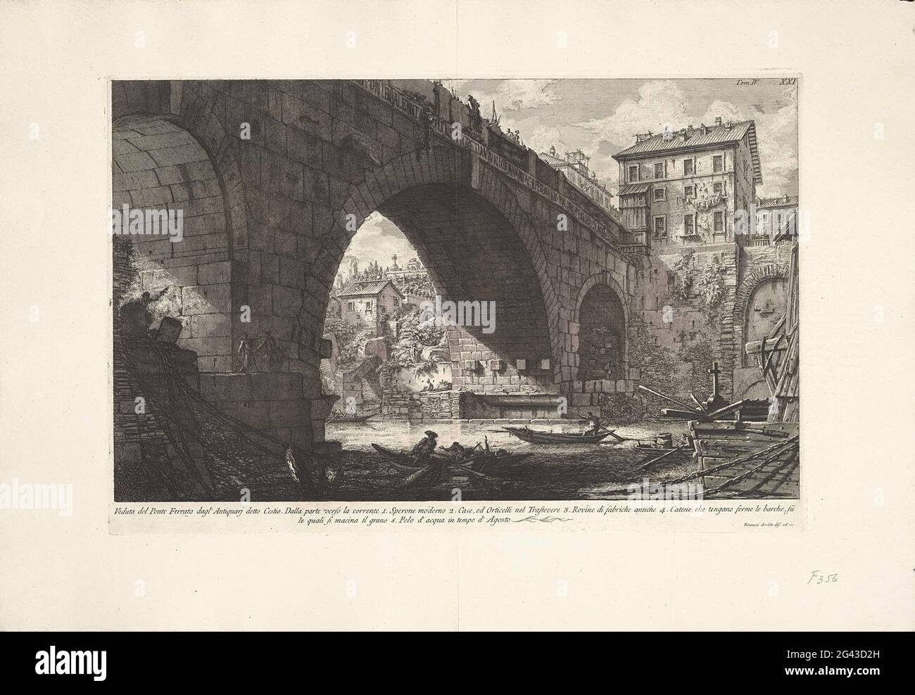 Pons Cestius in Rome; Veduta del Ponte Ferrato Dagl 'Antiquari Detto ...