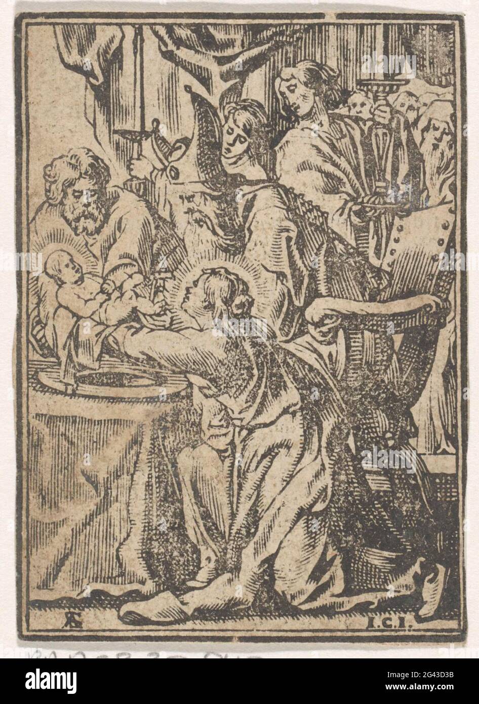 Circumcision of Christ in the temple. The priest performs the procedure ...