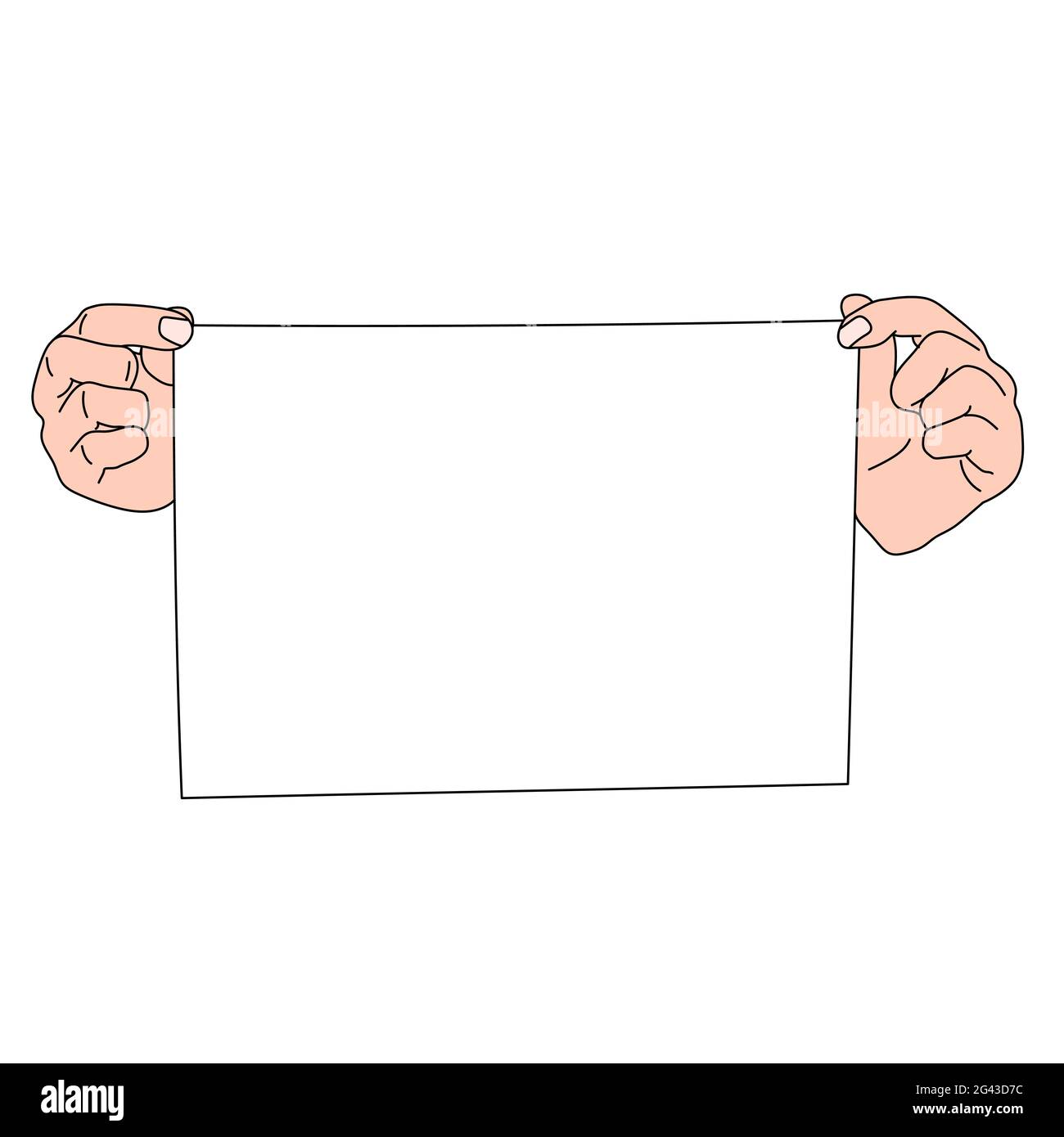 Hand drawn doodles hands holding a piece of paper Stock Vector Image ...