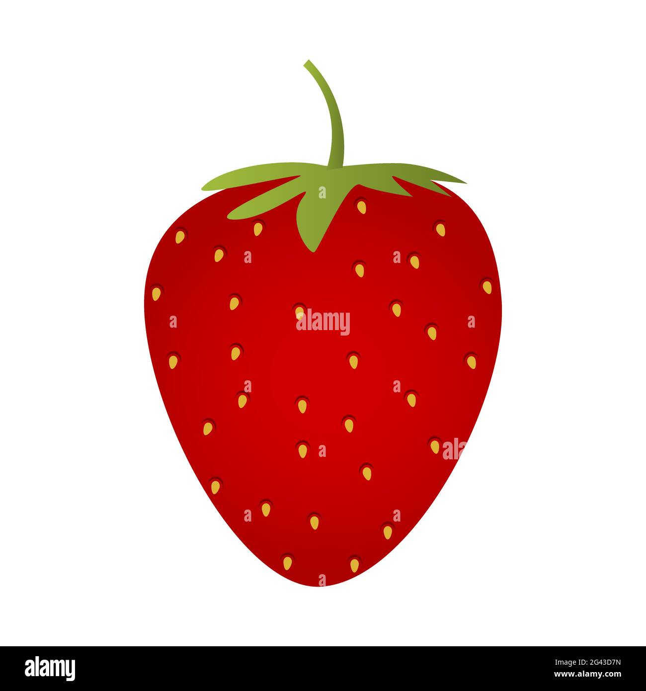 Single strawberry isolated on a white background Stock Vector Image ...