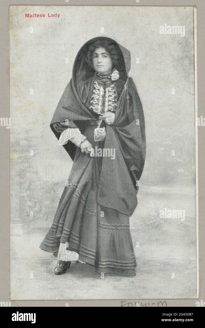 Portrait of a Maltese woman with hood; Maltese Lady. Part of photo ...