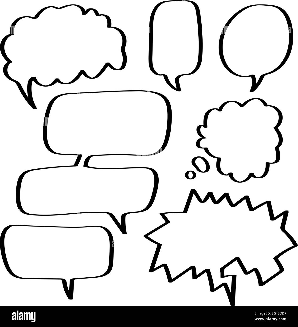 Hand drawn doodles of set balloon for comics Stock Vector Image & Art ...