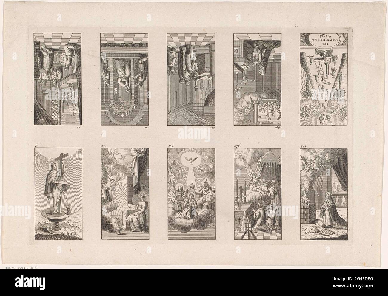 Title page and book illustrations for a book about the Roman Catholic ...
