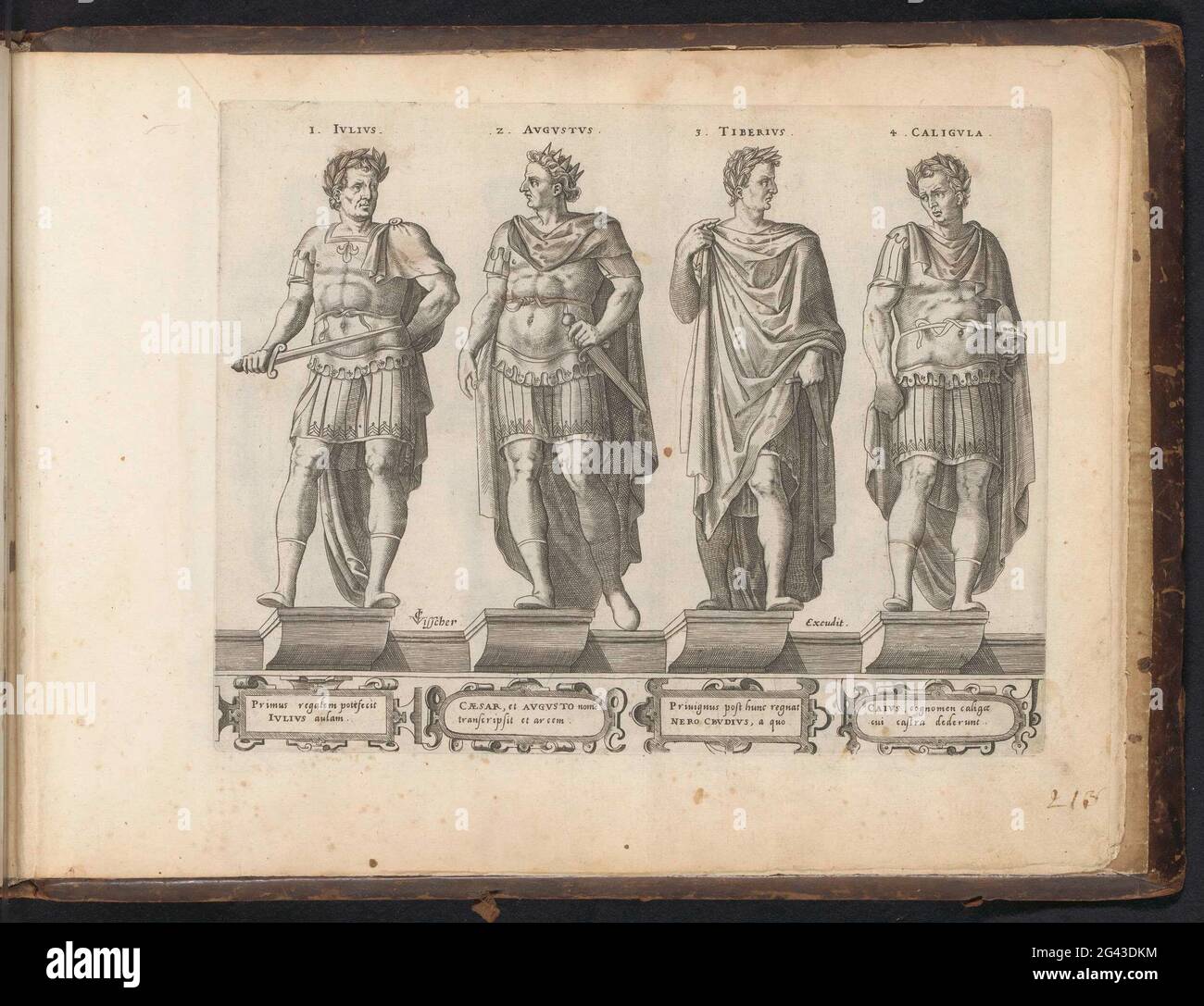 Roman emperors Julius Caesar, Augustus, Tiberius and Caligula; 1 ...
