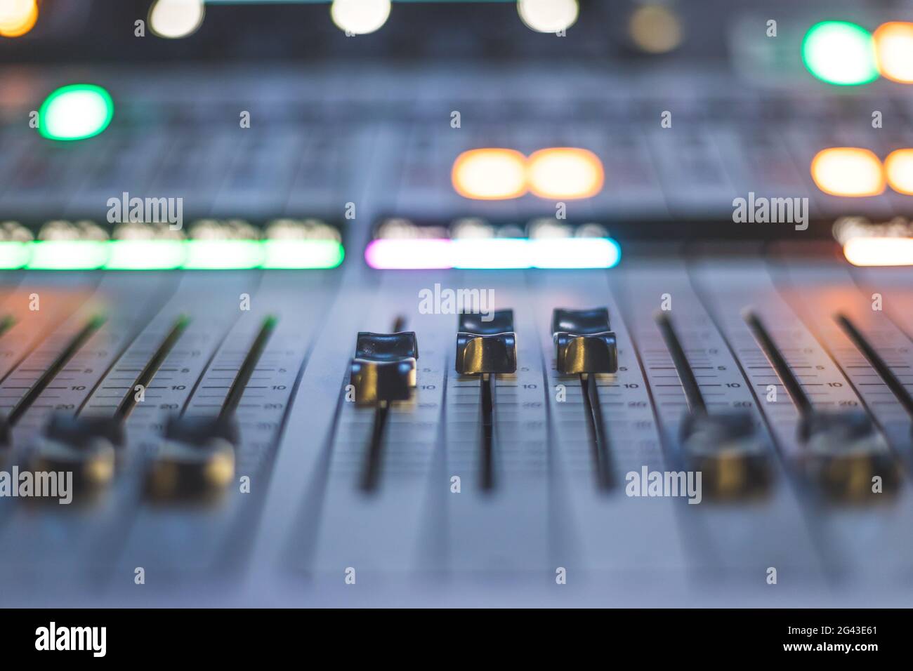 Sound recording studio mixer desk: professional music production Stock ...