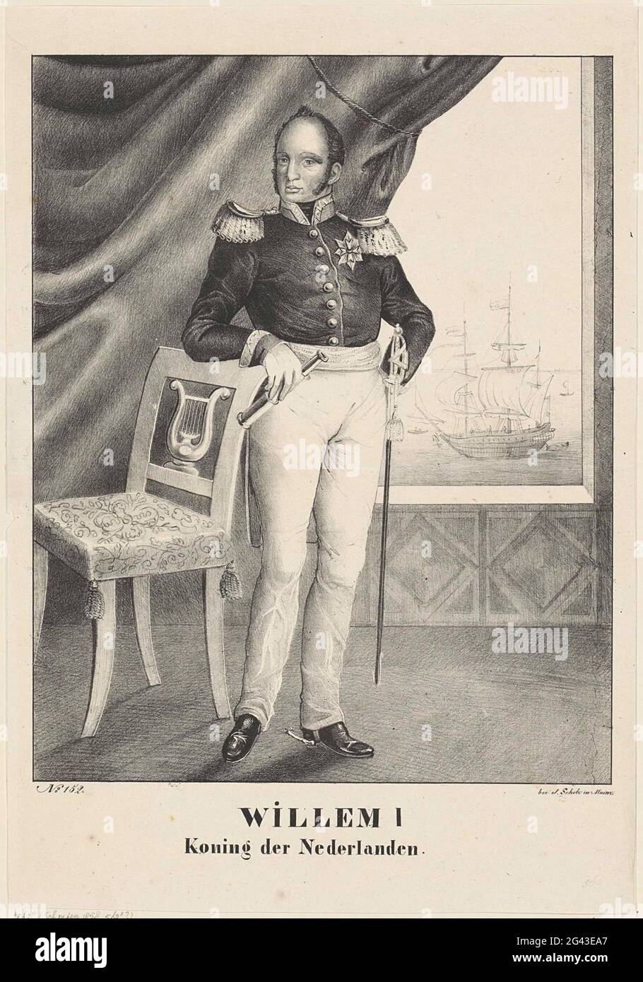 Portrait of Willem I Frederik, King of the Netherlands. Portrait of ...