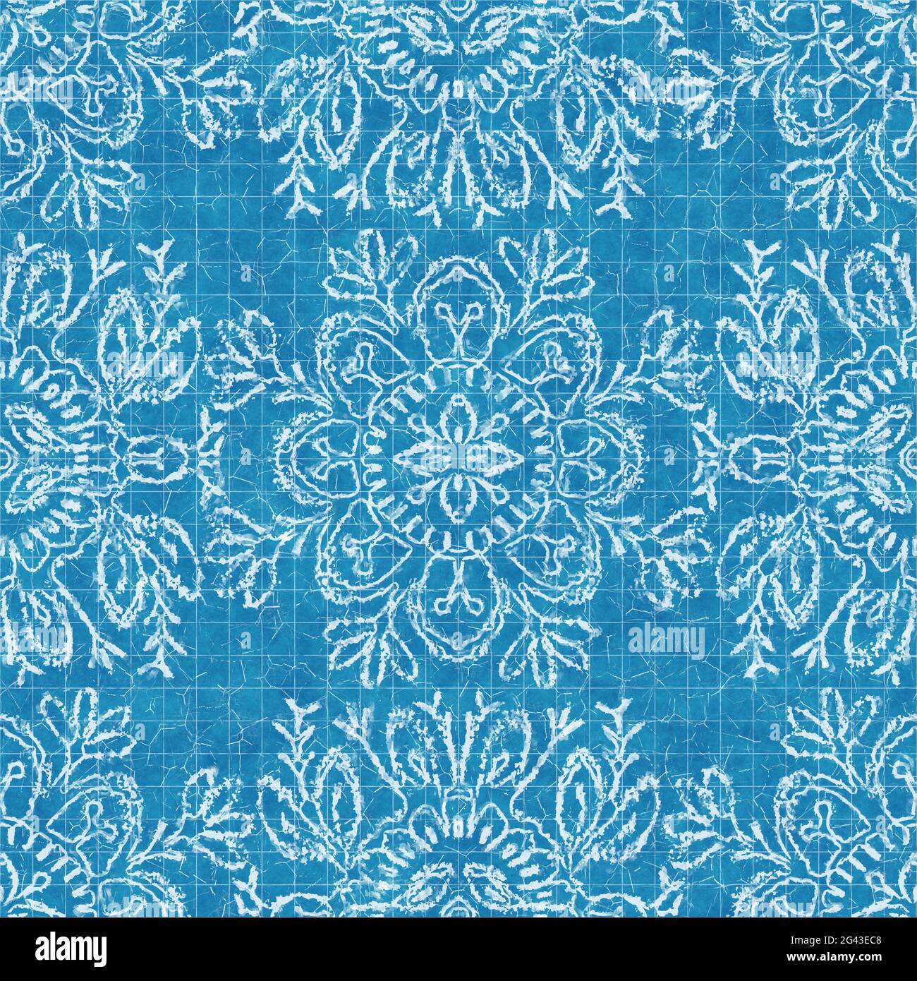 Seamless bright blue blueprint pattern for textile and print Stock ...