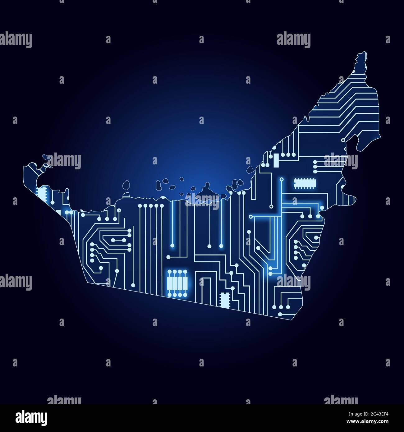 Dubai map middle east hi-res stock photography and images - Alamy