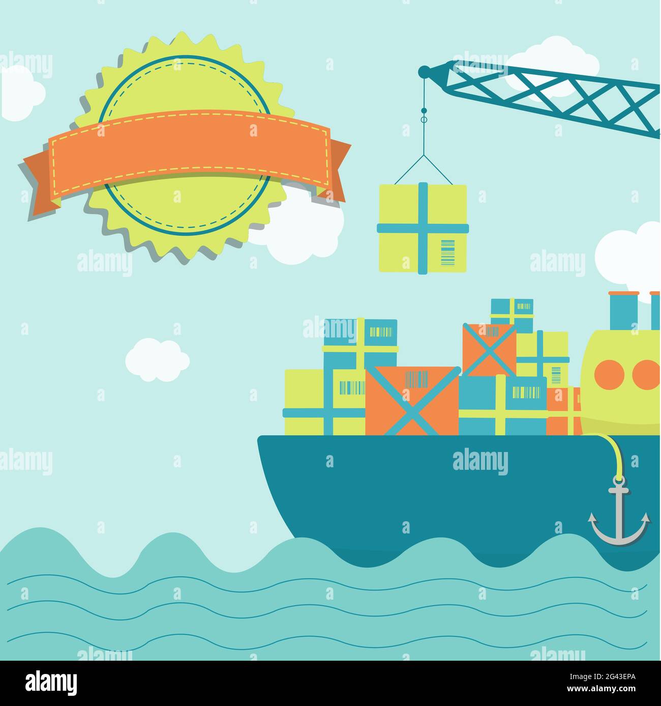 Crane delivery Stock Vector Images - Alamy