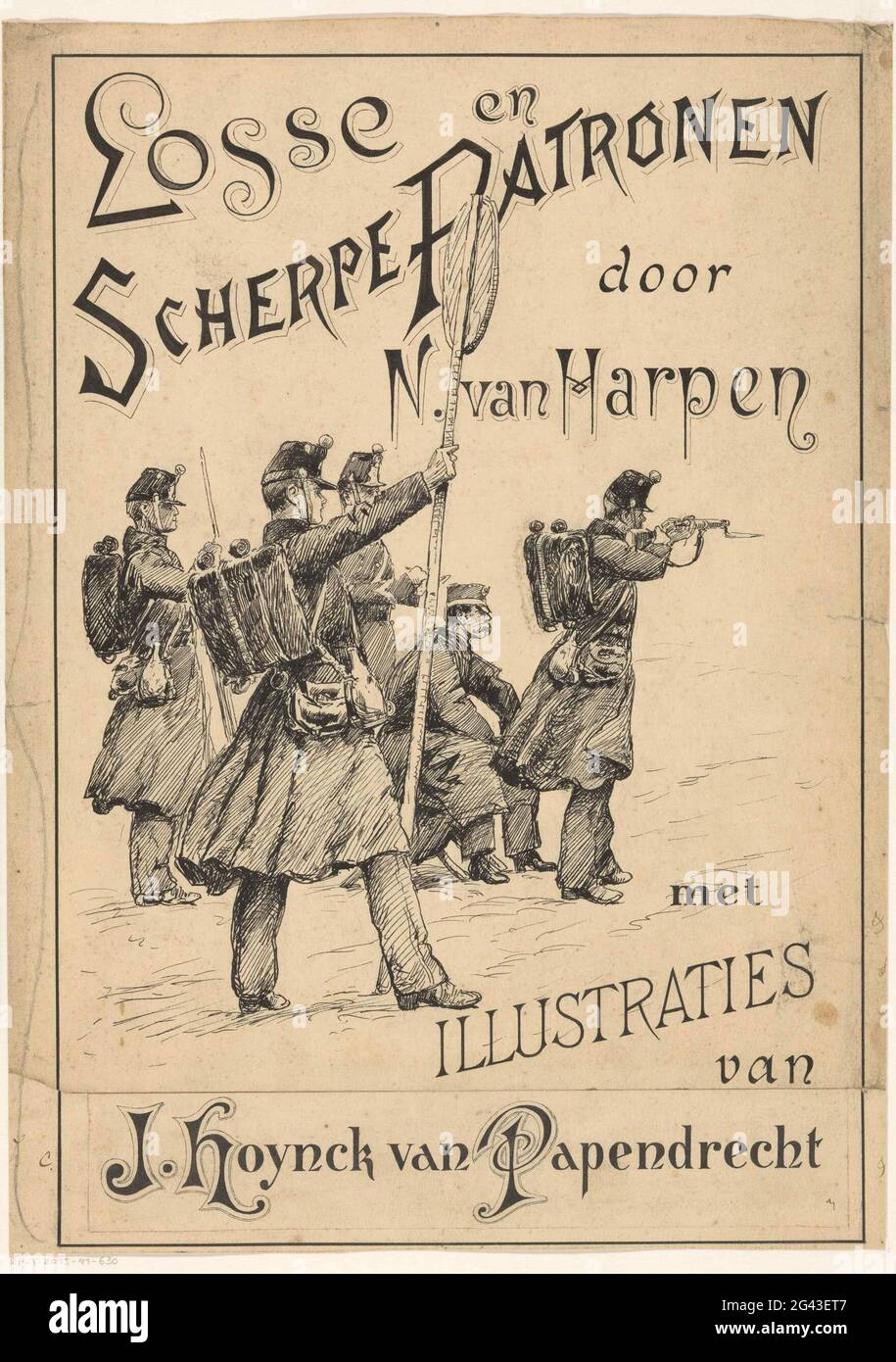Band design for: N. van Harpen, loose and sharp patterns, 1889. Five ...