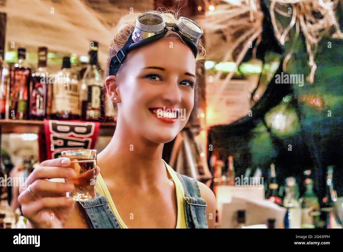 Lovely lady with a wee dram Stock Photo - Alamy
