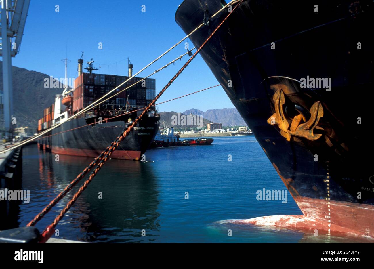 Khor Fakkan container terminal, East Sharjah, uae Stock Photo - Alamy
