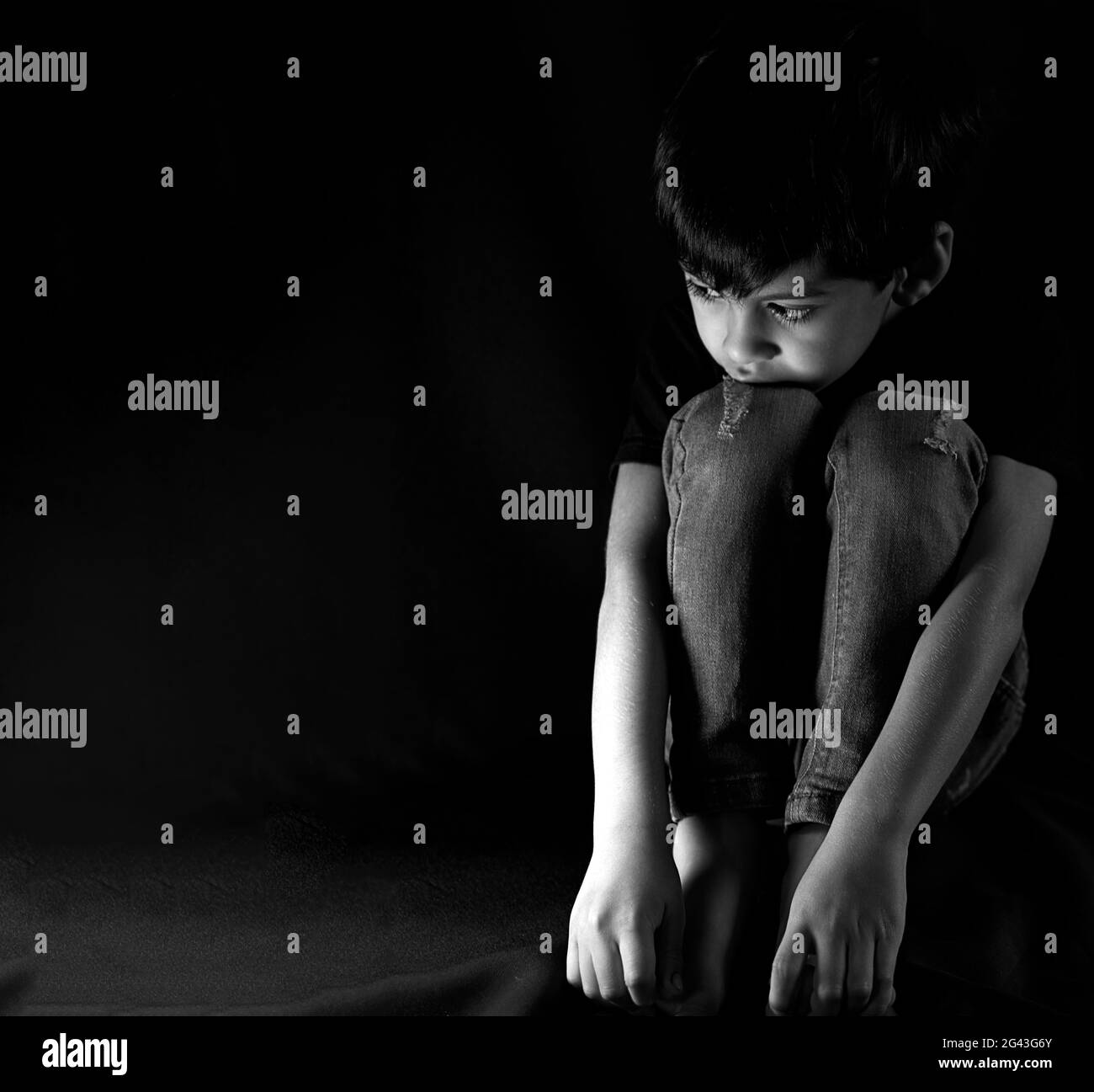 Sad psychologist boy Black and White Stock Photos & Images - Alamy