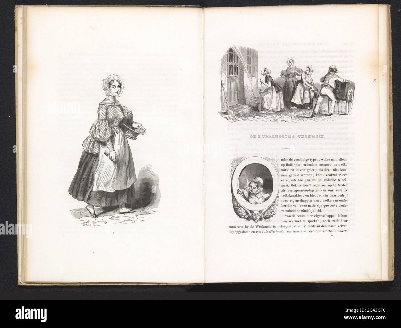The Hollandse Werkmeid, 1840-1841. The Dutch workmith, maid. Standing ...