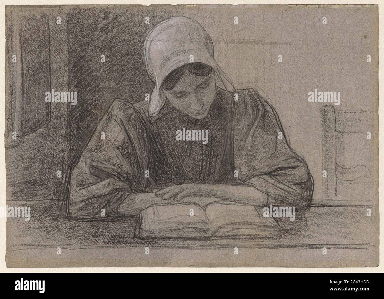 Reading girl with hood Stock Photo - Alamy