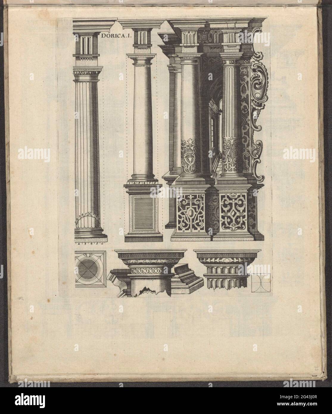 Columns of the doric order; Dorica .i.; Fünf Ordnungen der Architektur ...