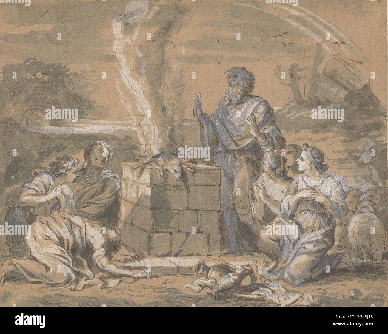 Noah's sacrifice Stock Photo - Alamy