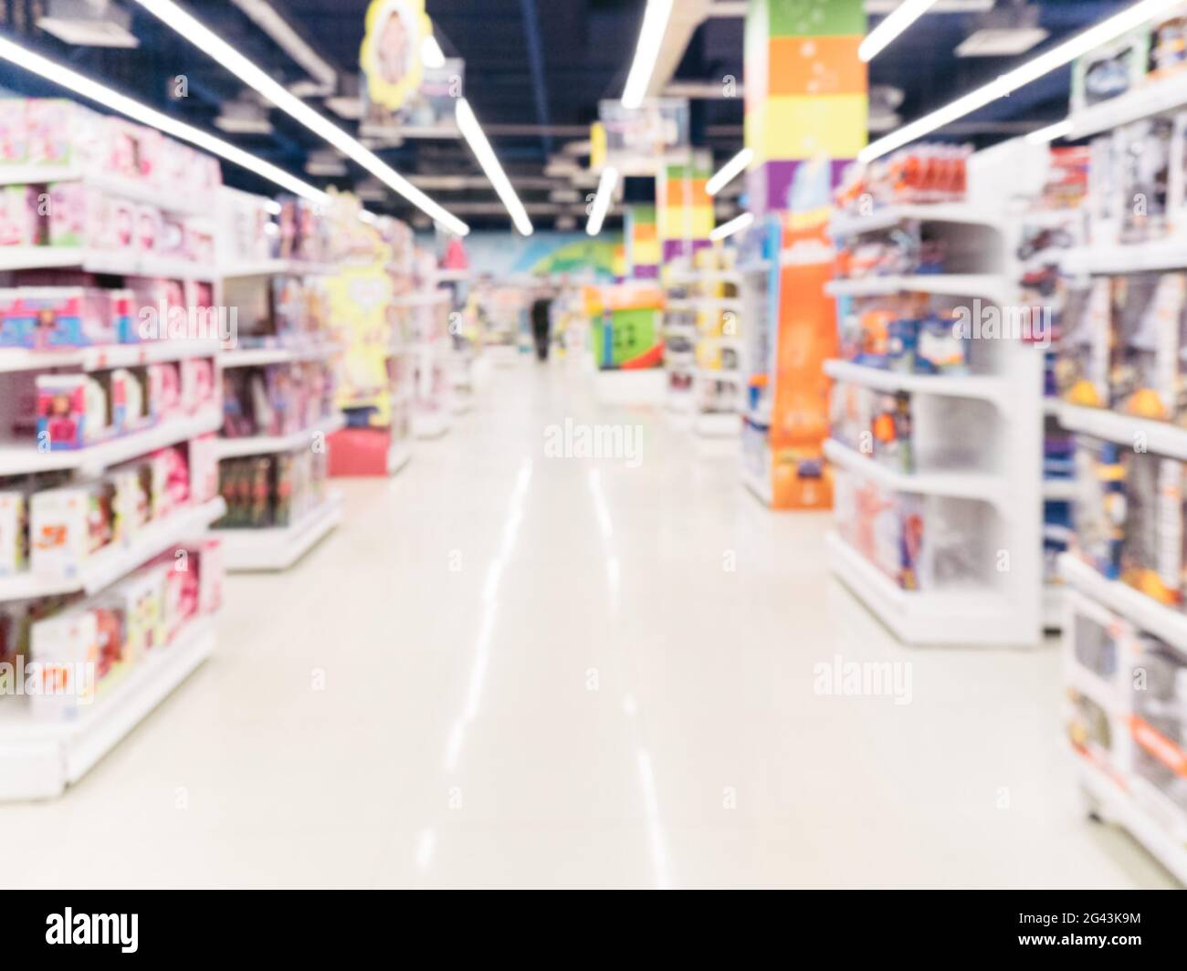 Blurred of kids toy store background Stock Photo - Alamy