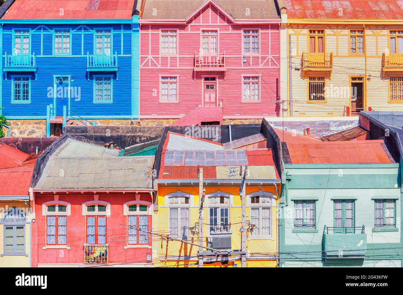 Traditional houses, Valparaiso, Chile, South America Stock Photo - Alamy