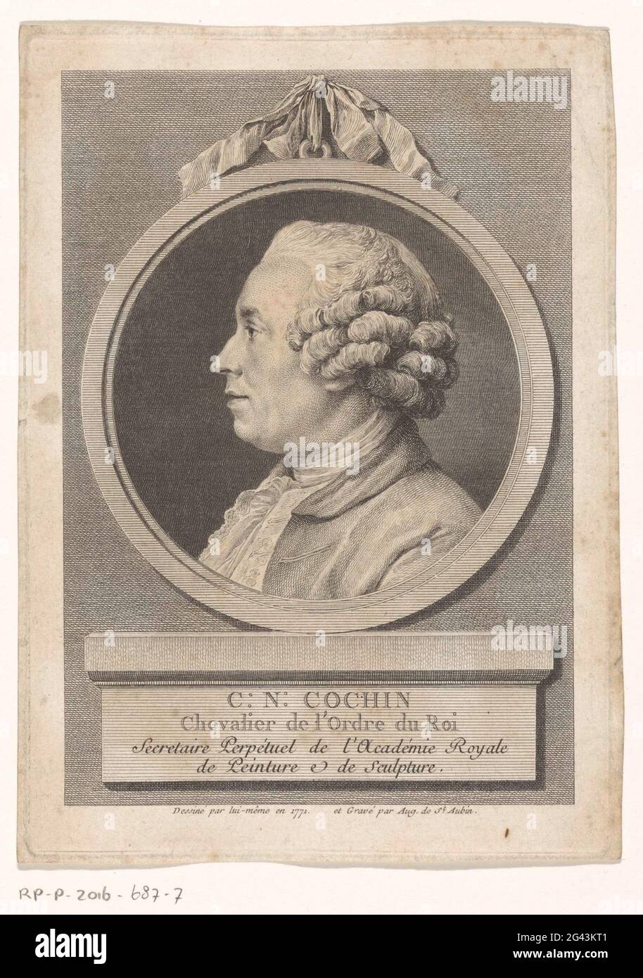 Prentmaker Charles Nicolas Cochin en-Profile; C: N: Cochin / Knight of ...