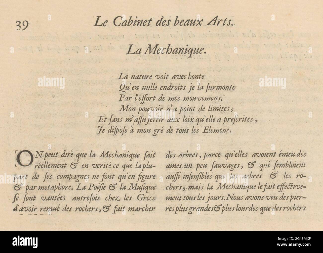 Text sheet with statement of the print over mechanics, p. 39; La ...