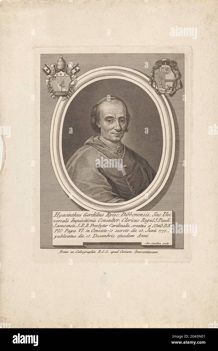 Portrait of Cardinal Hyacinthe Sigismond Gerdil; Portraits of cardinals ...