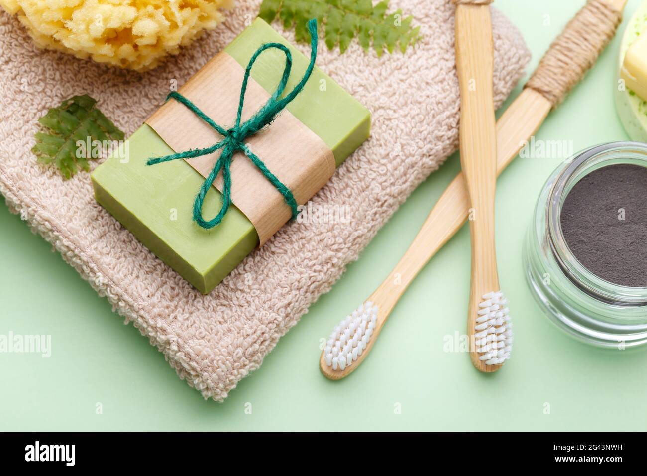 Hand made soap with olive zero waste Stock Photo - Alamy