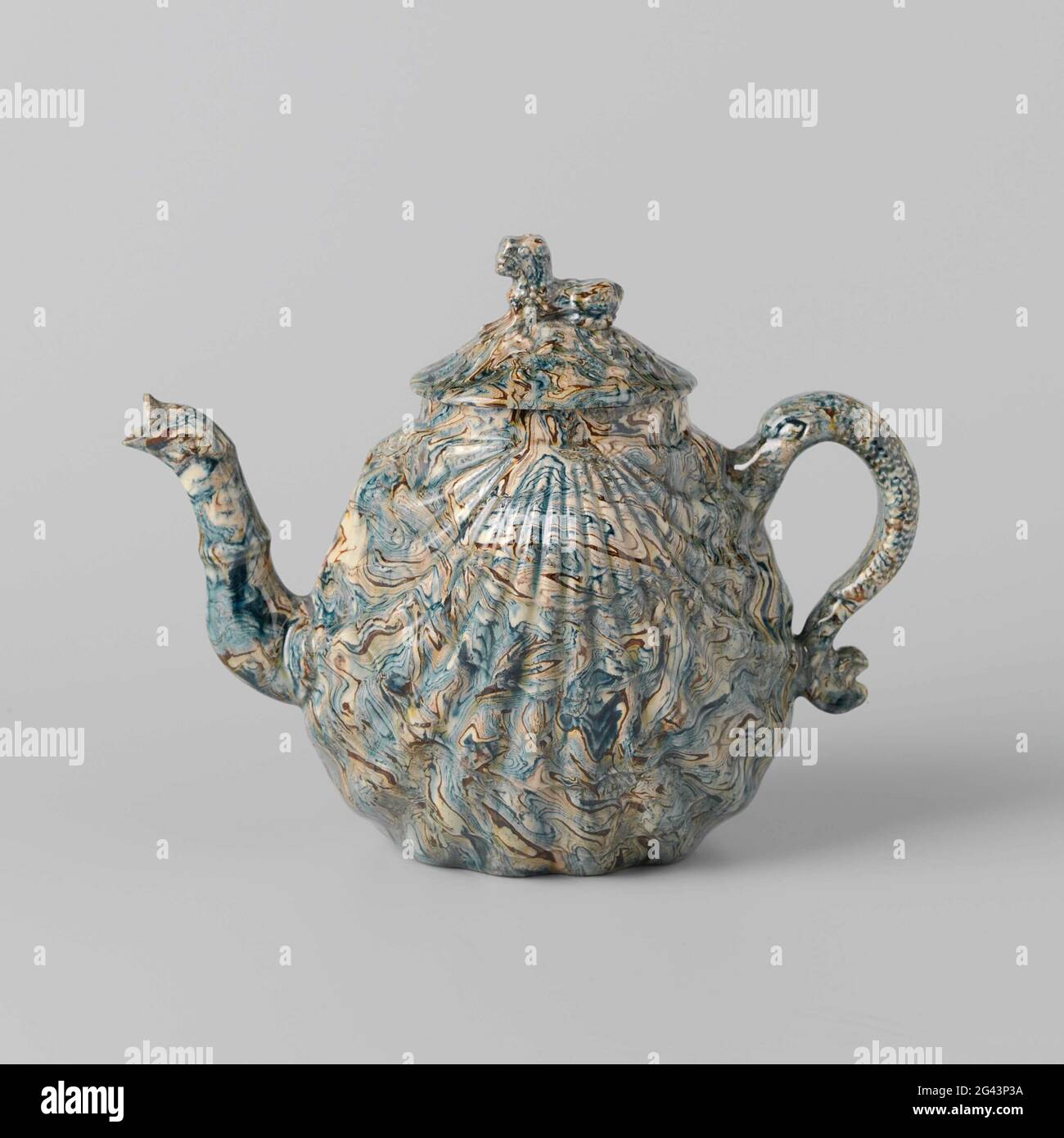 Teapot of hard-baked pottery; Staffordshire (so-called wheemberon ...