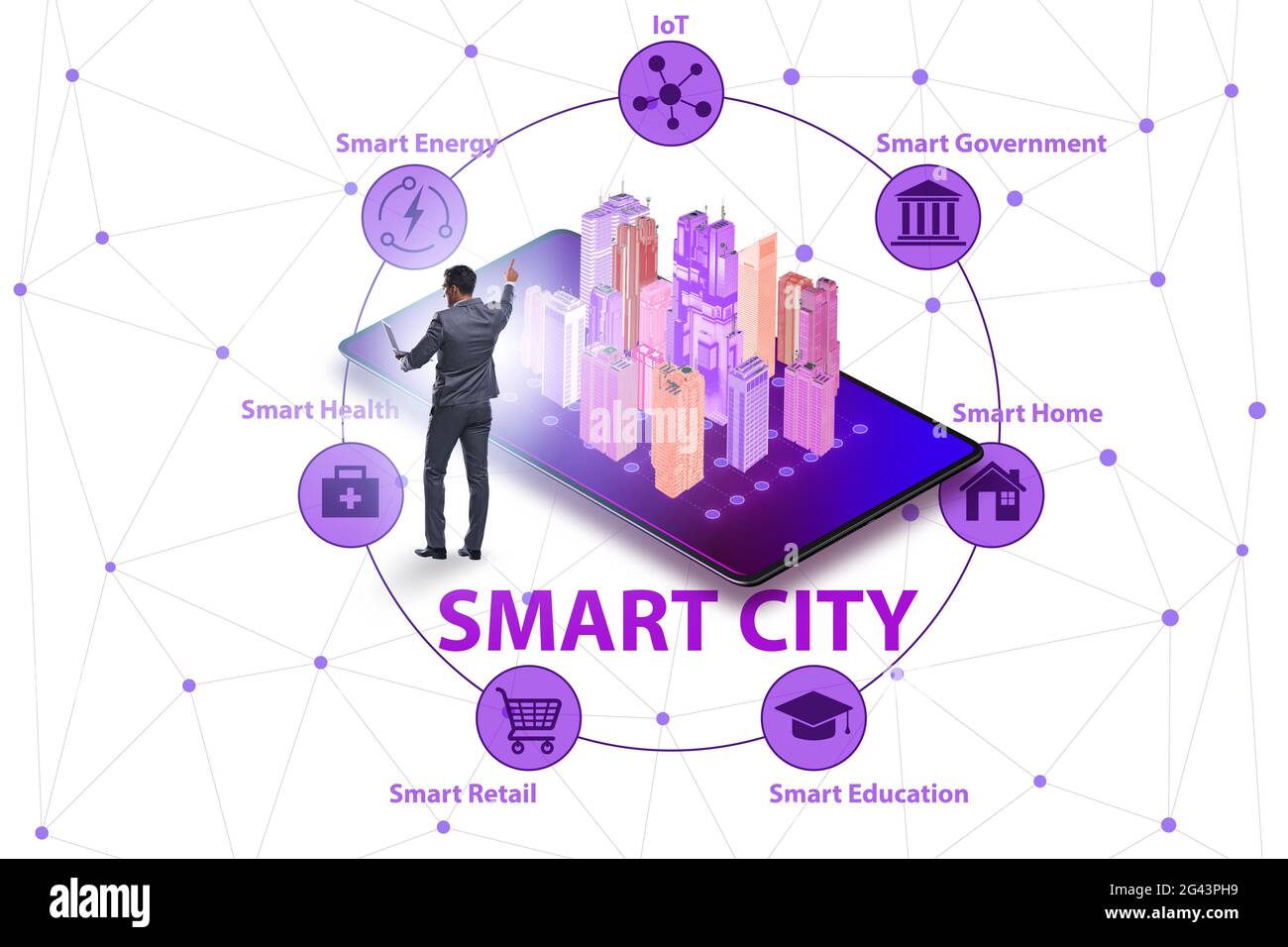 Big modern city in Cut Out Stock Images & Pictures - Alamy