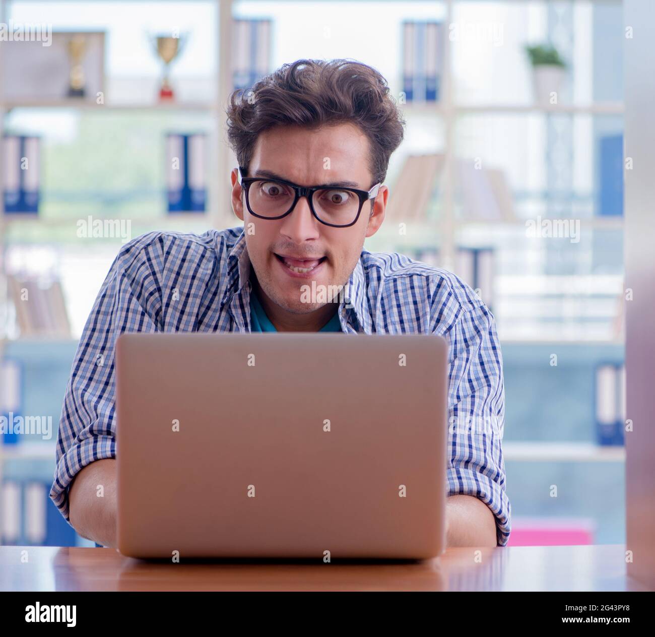 University student laptop nervous hi-res stock photography and images ...