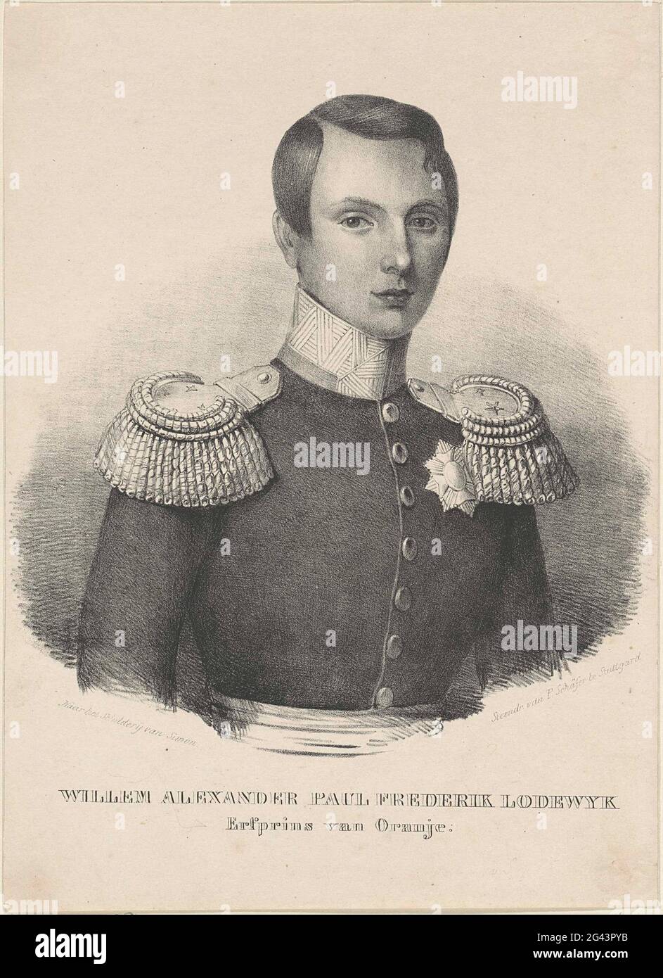 Portrait of Willem III, King of the Netherlands. Portrait of Willem III ...