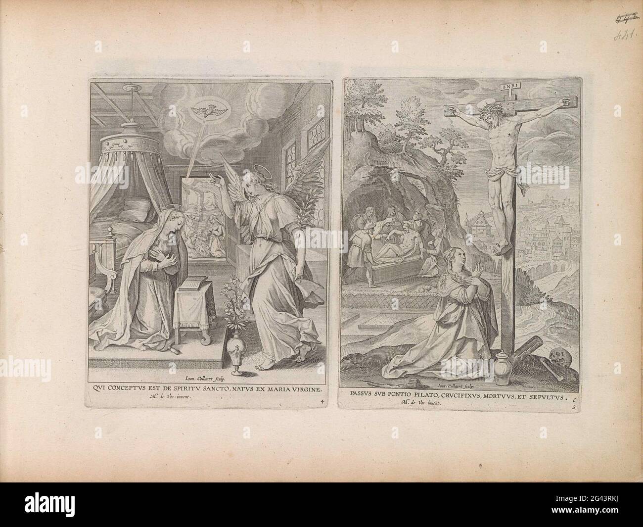 Crucifixion and gravestone ; He suffered under crucified dead and buried ; Apostolic Creed ; The ...